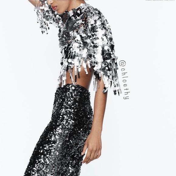 Zara | Jackets & Coats | Zara Sequin Cape | Poshmark